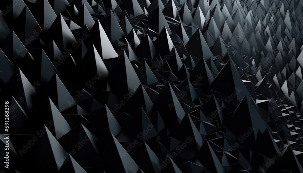 triangular pyramid, dark background, wallpaper, Generative Ai Stock ...