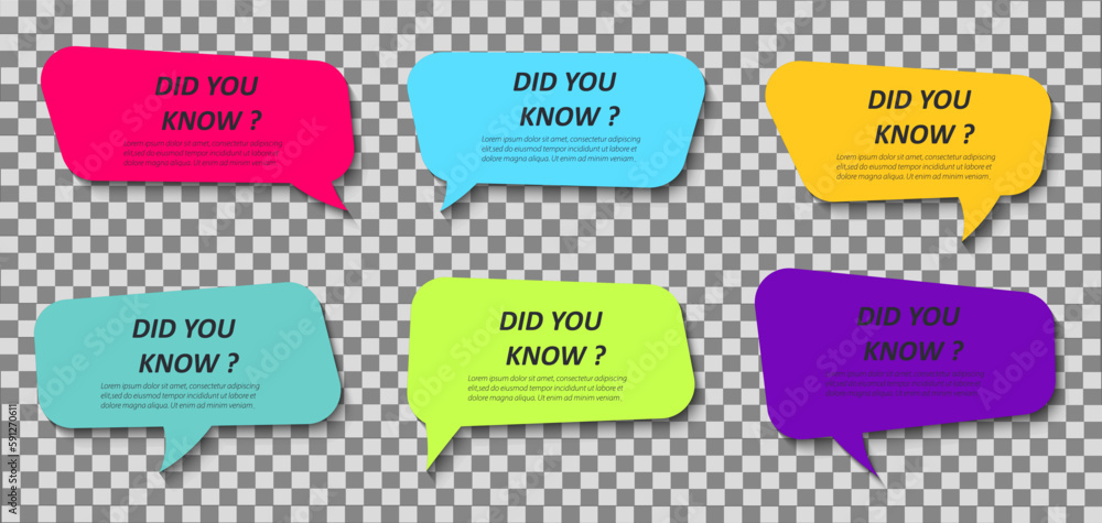 Did you know. Ask a question. Bubble speech with question mark ...