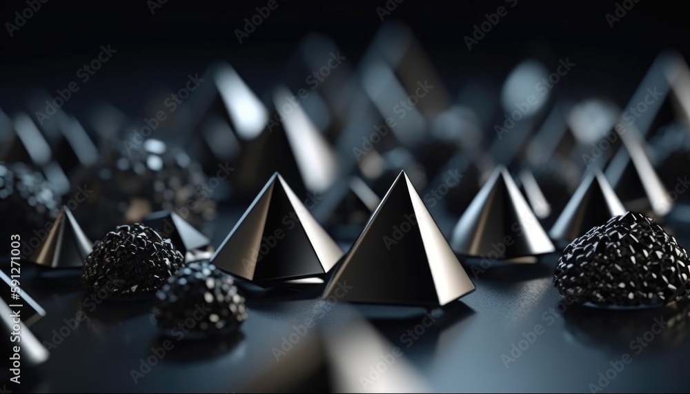 triangular pyramid, dark background, wallpaper, Generative Ai Stock ...