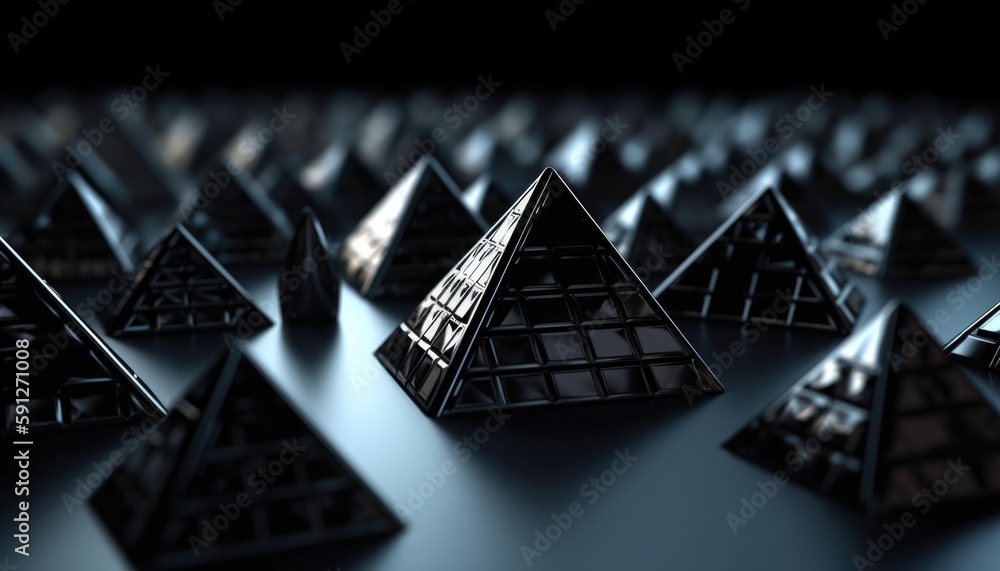 triangular pyramid, dark background, wallpaper, Generative Ai Stock ...