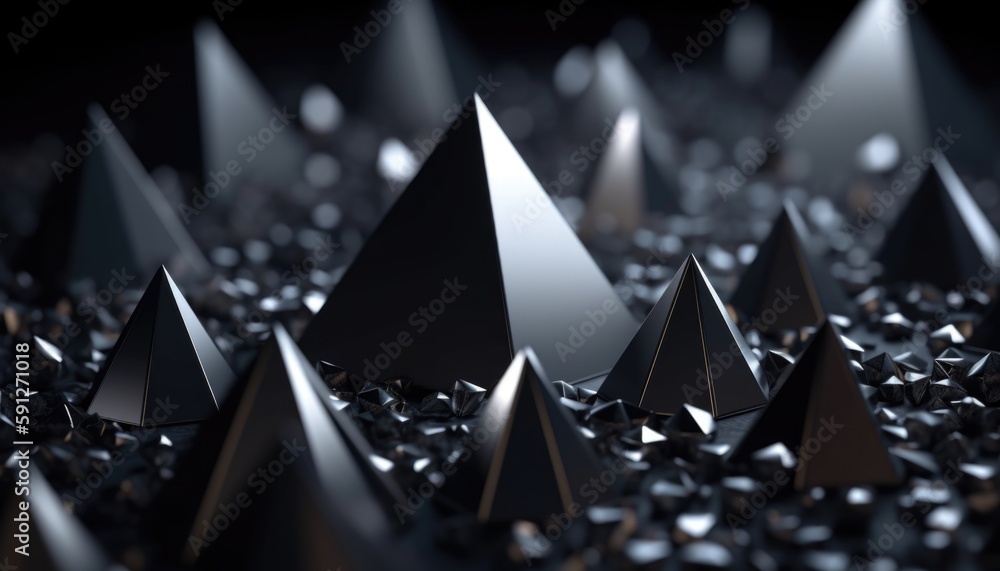 triangular pyramid, dark background, wallpaper, Generative Ai Stock ...