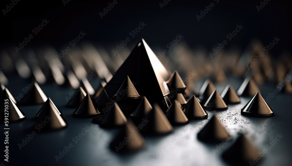 triangular pyramid, dark background, wallpaper, Generative Ai Stock ...