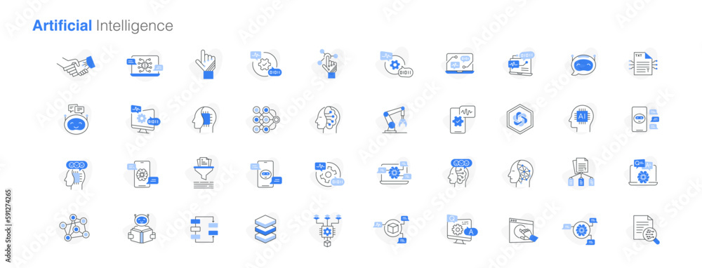 Cutting-Edge AI Icon Set for Your Next Project. Creative AI Iconography ...