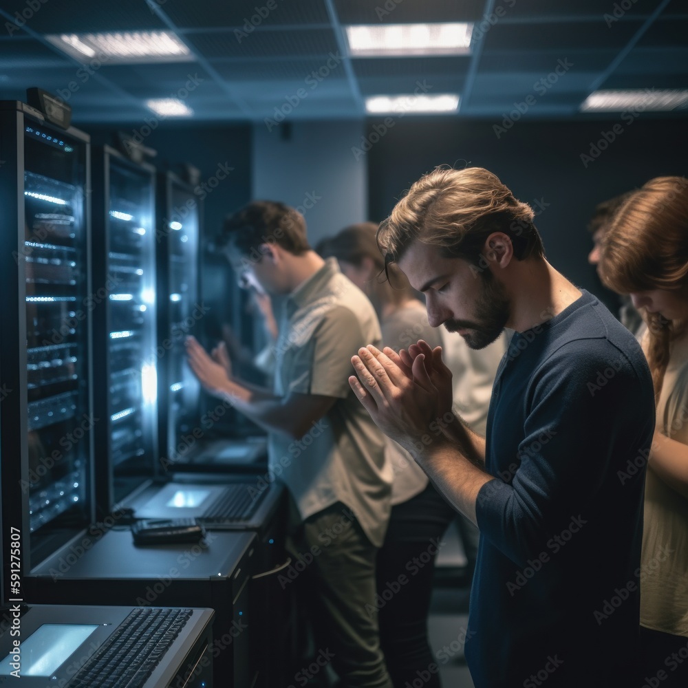 Digital Devotion: IT staff praying to the supercomputer data center ...