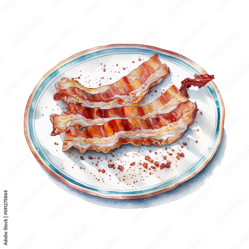 Bacon Watercolor Clip Art: A Stunning Graphic Design Masterpiece for ...