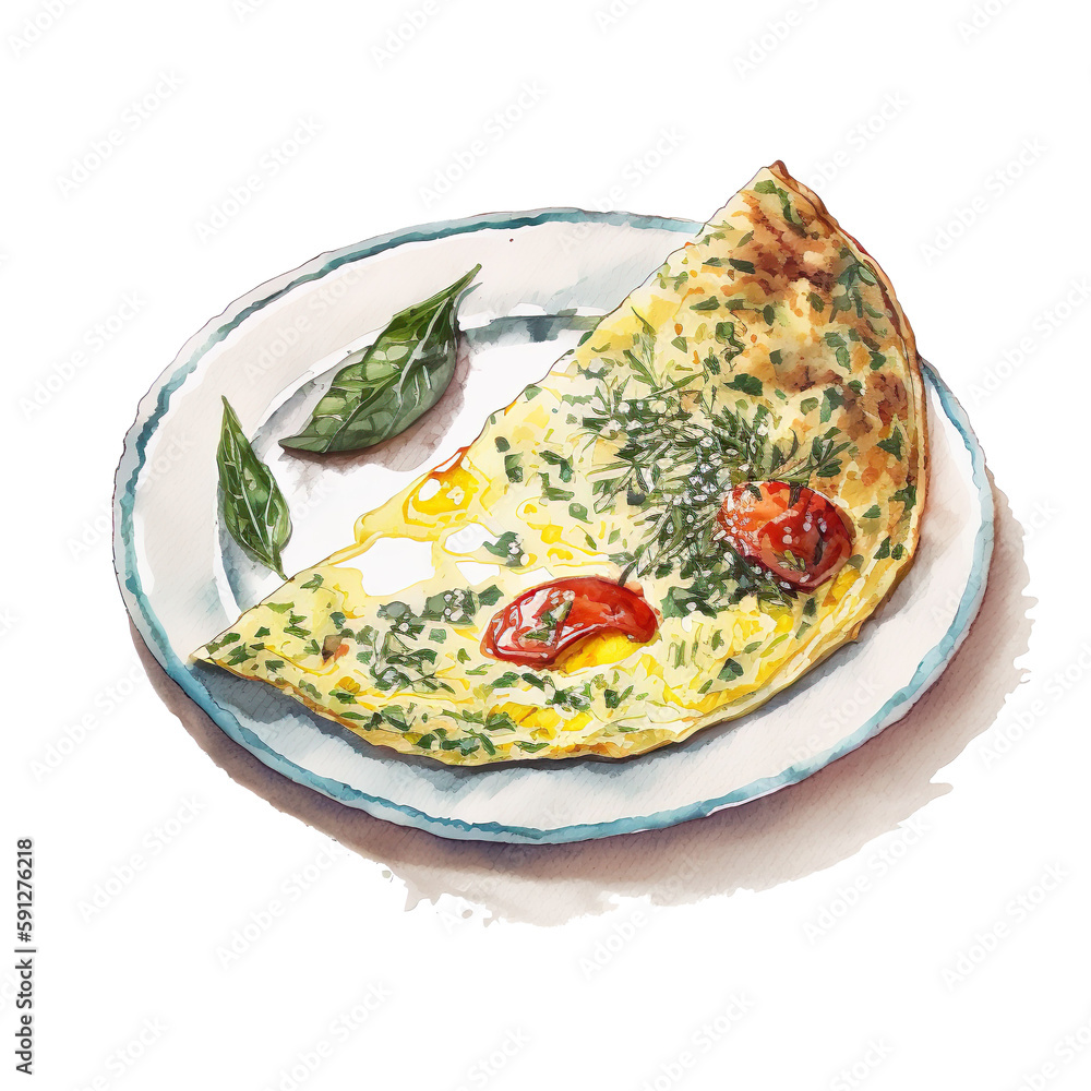 Omelette Watercolor Clip Art: A Stunning Graphic Design Masterpiece for ...