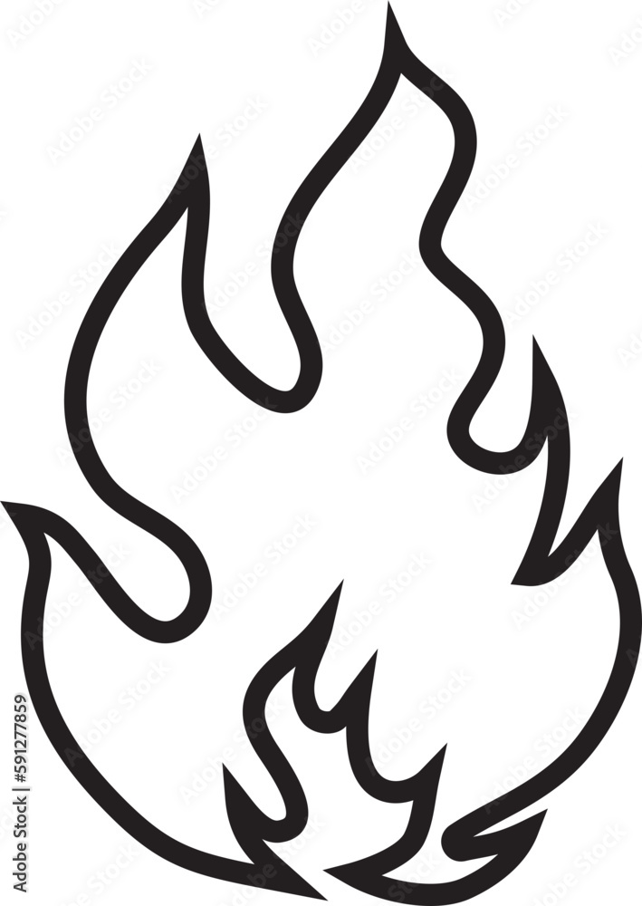 vector editable icon of fire; the minimalist svg illustration of flame ...