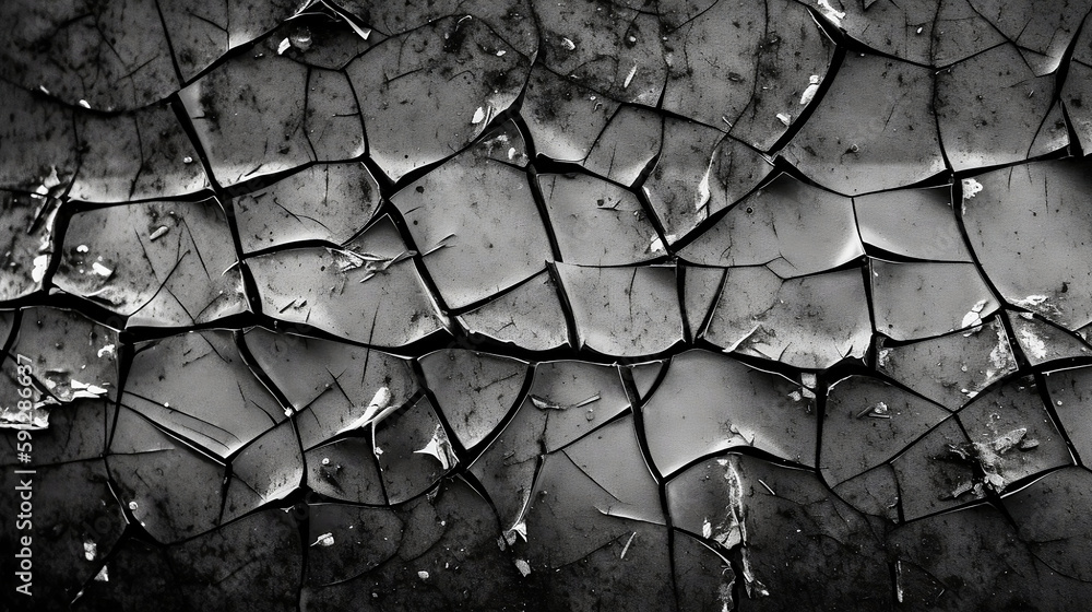 Dry soil texture in black and white. Effects of drought, desert ...