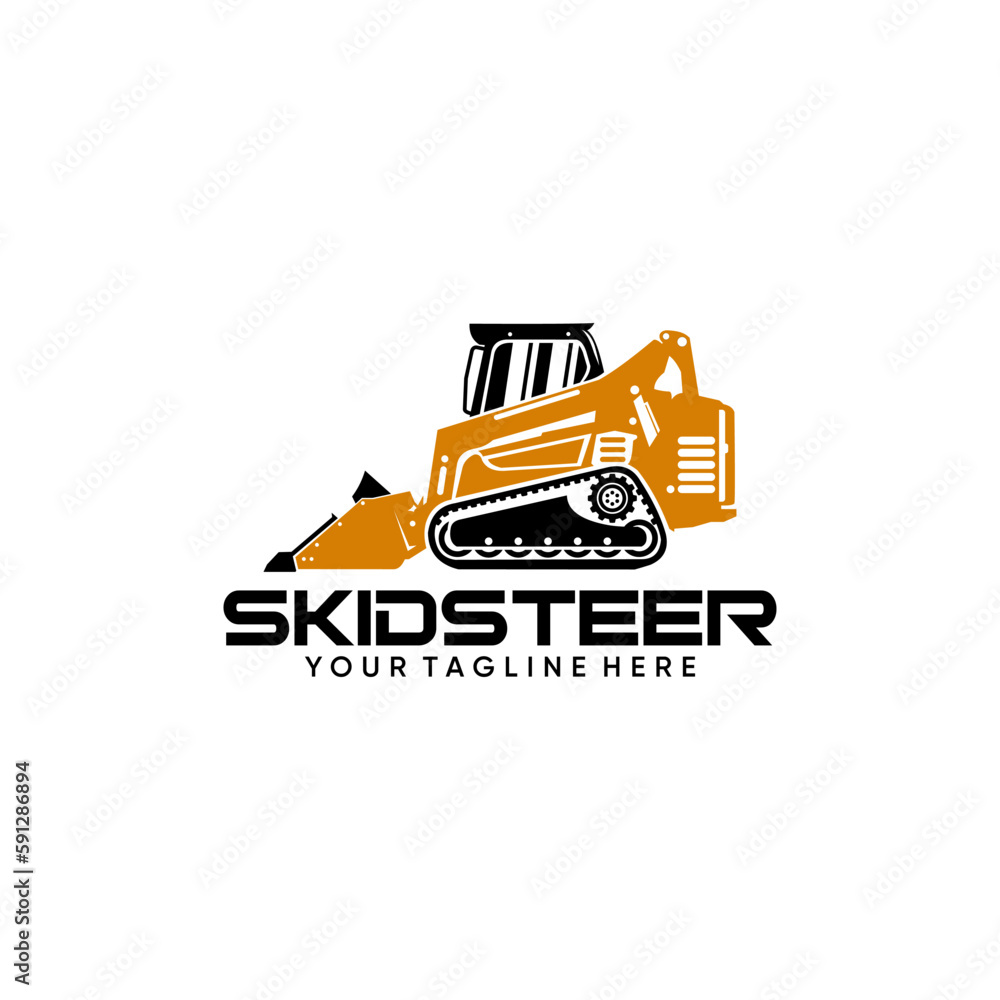 SKIDSTEER LOADER LOGO DESIGN Stock Vector | Adobe Stock