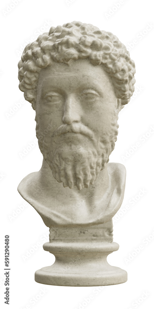 Bust of Marcus Aurelius isolated on transparent background. 3D ...