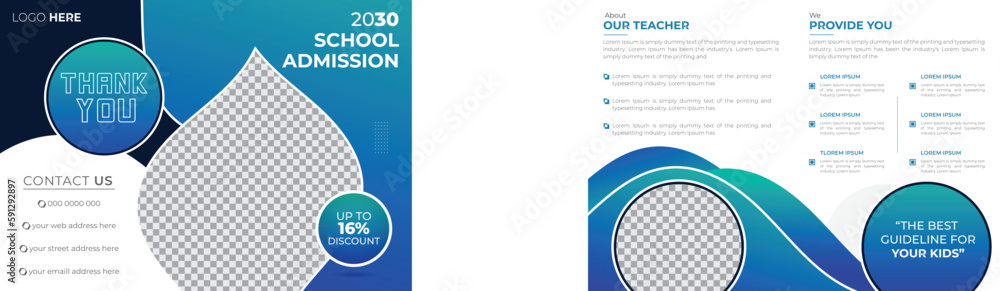 School Admission Registration Bifold Brochure 4 Page Design Template ...