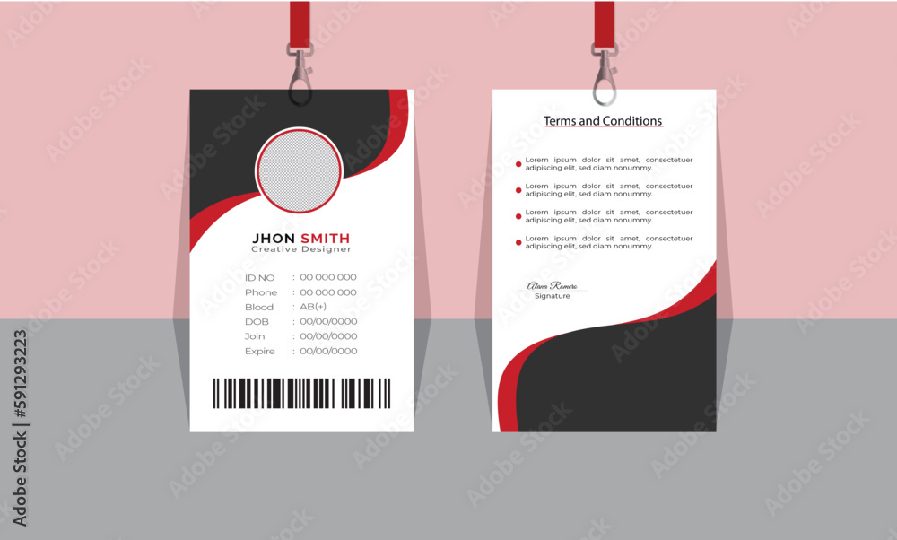 Vetor de Modern Identity Card Corporate Id card design template Id Card ...