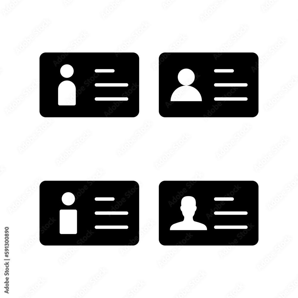 License icon vector illustration. ID card icon. driver license, staff ...