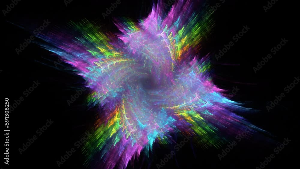 Vidéo Stock Surreal space spectrum of rotating fractal elements in ...