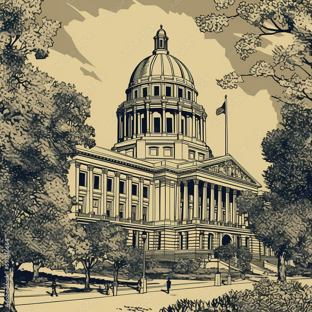 california state capitol building in sacramento, ca (generative ai ...