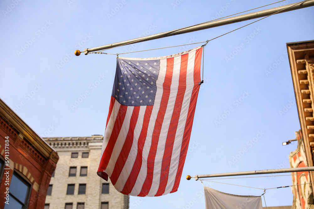 US flag, symbolizing American values of freedom, democracy, and ...