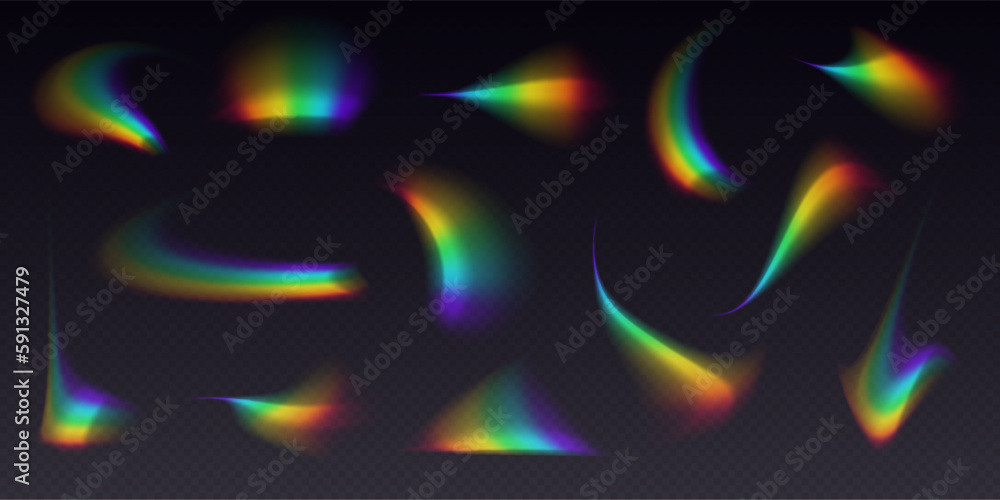 Refractions set, leak flare overlay, rainbow sunlight effect ...