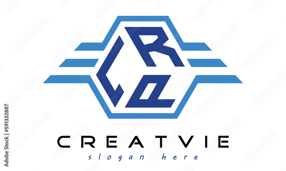 LRP three-letter geometric shape logo design vector template, isolated ...