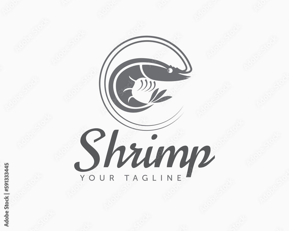 circle mustache prawn shrimp abstract logo icon symbol design template ...