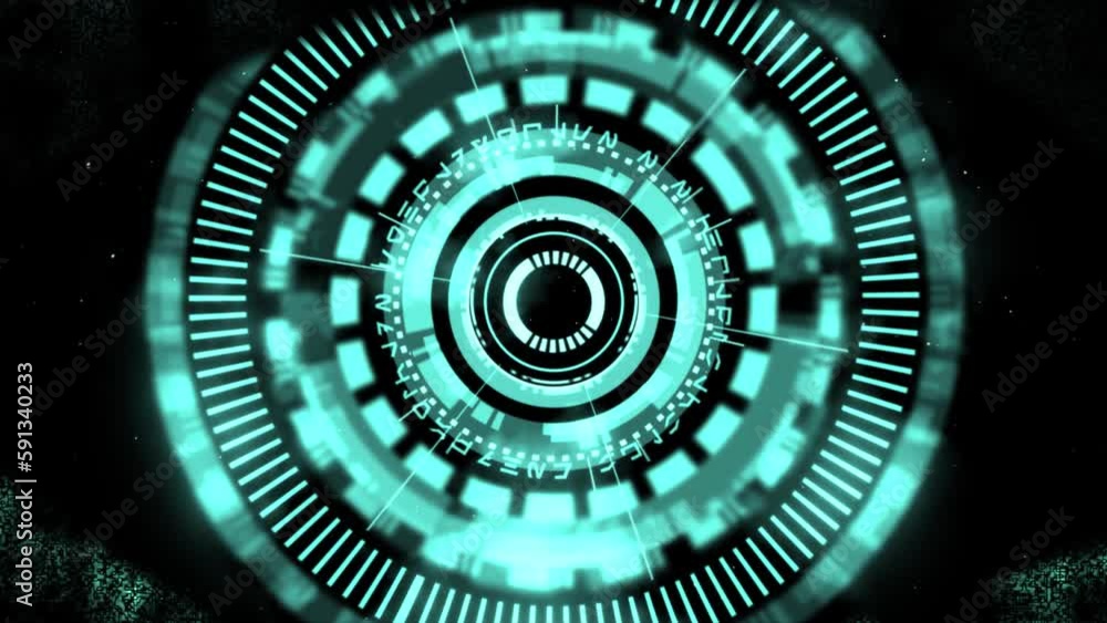 Reveal cyber surveillance animated complex 3D digital eye design within ...