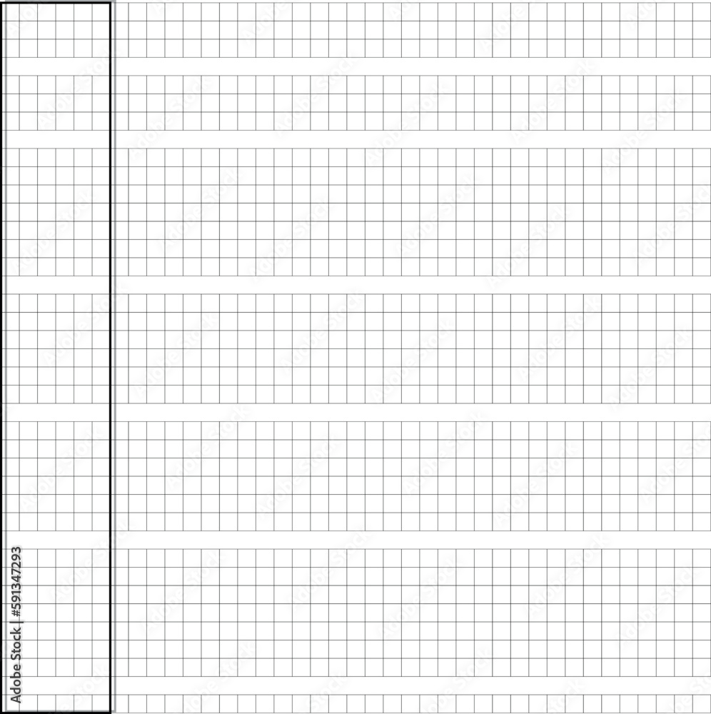 Checkered paper sample. On top of the regular lattice is a frame with a ...