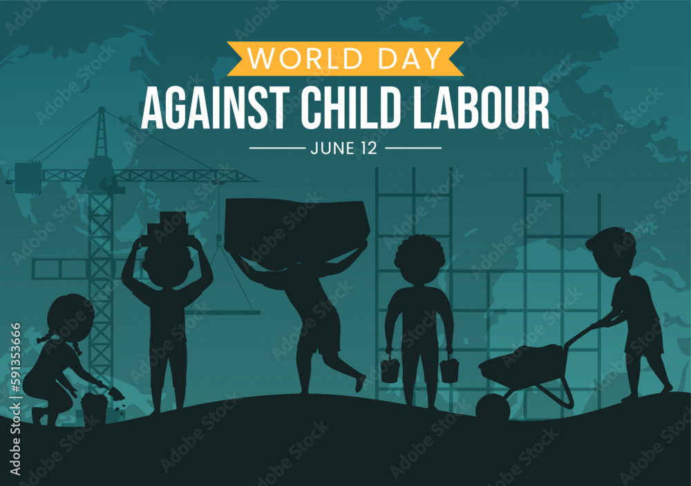 World Day Against Child Labour Illustration with Children Working for ...