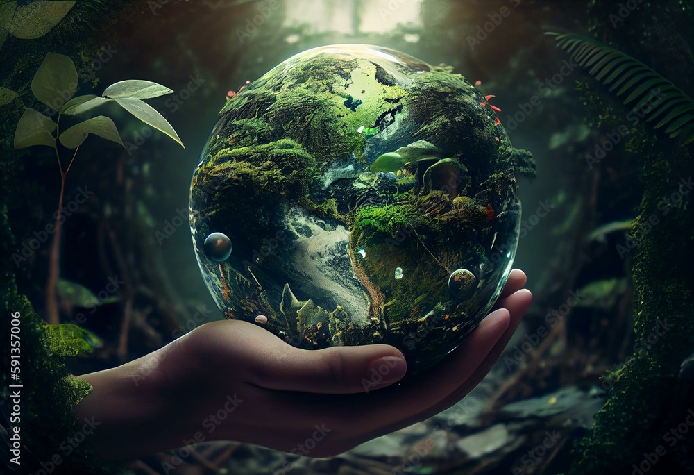 Preserving our Planet Ecology and Environment Concept with Hand-Cradled ...
