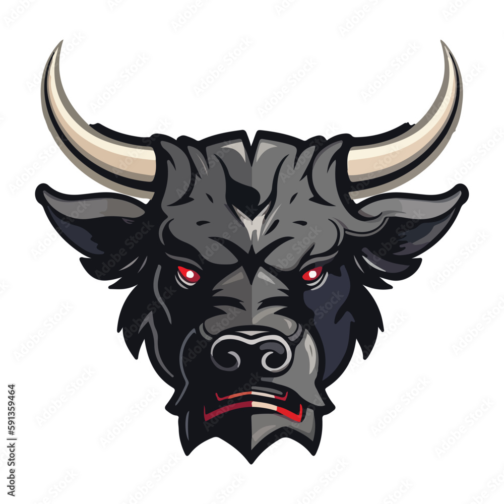 Bull mascot logo design vector with modern illustration concept style ...