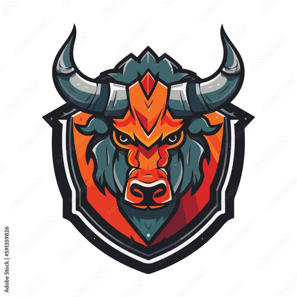 Bull mascot logo design vector with modern illustration concept style ...