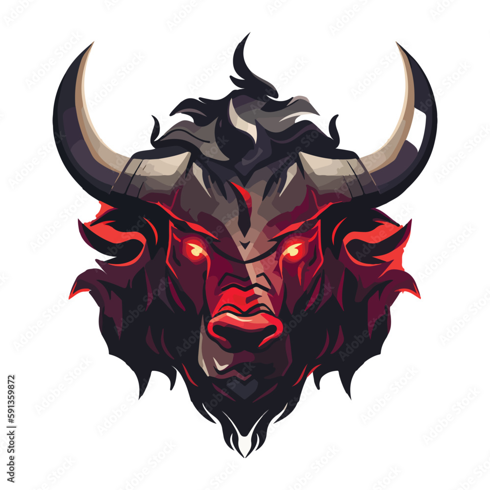 Bull mascot logo design vector with modern illustration concept style ...