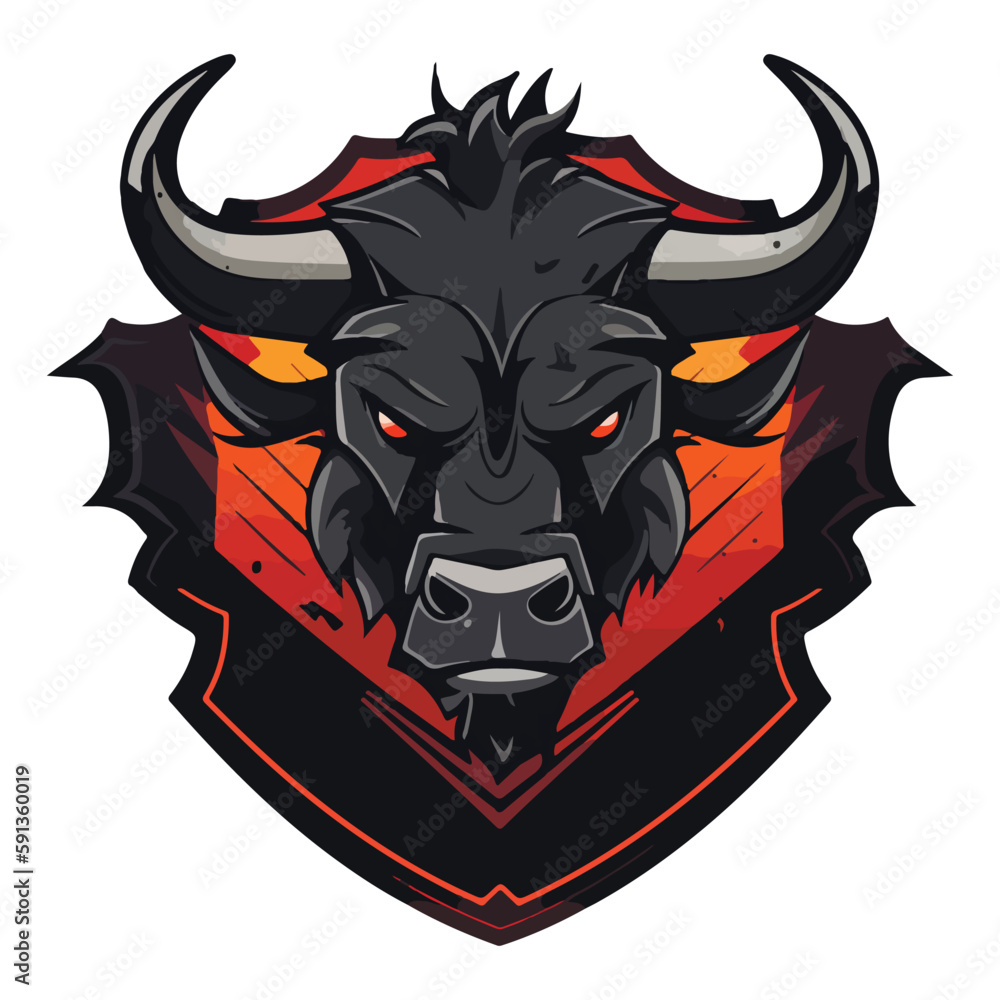 Bull mascot logo design vector with modern illustration concept style ...
