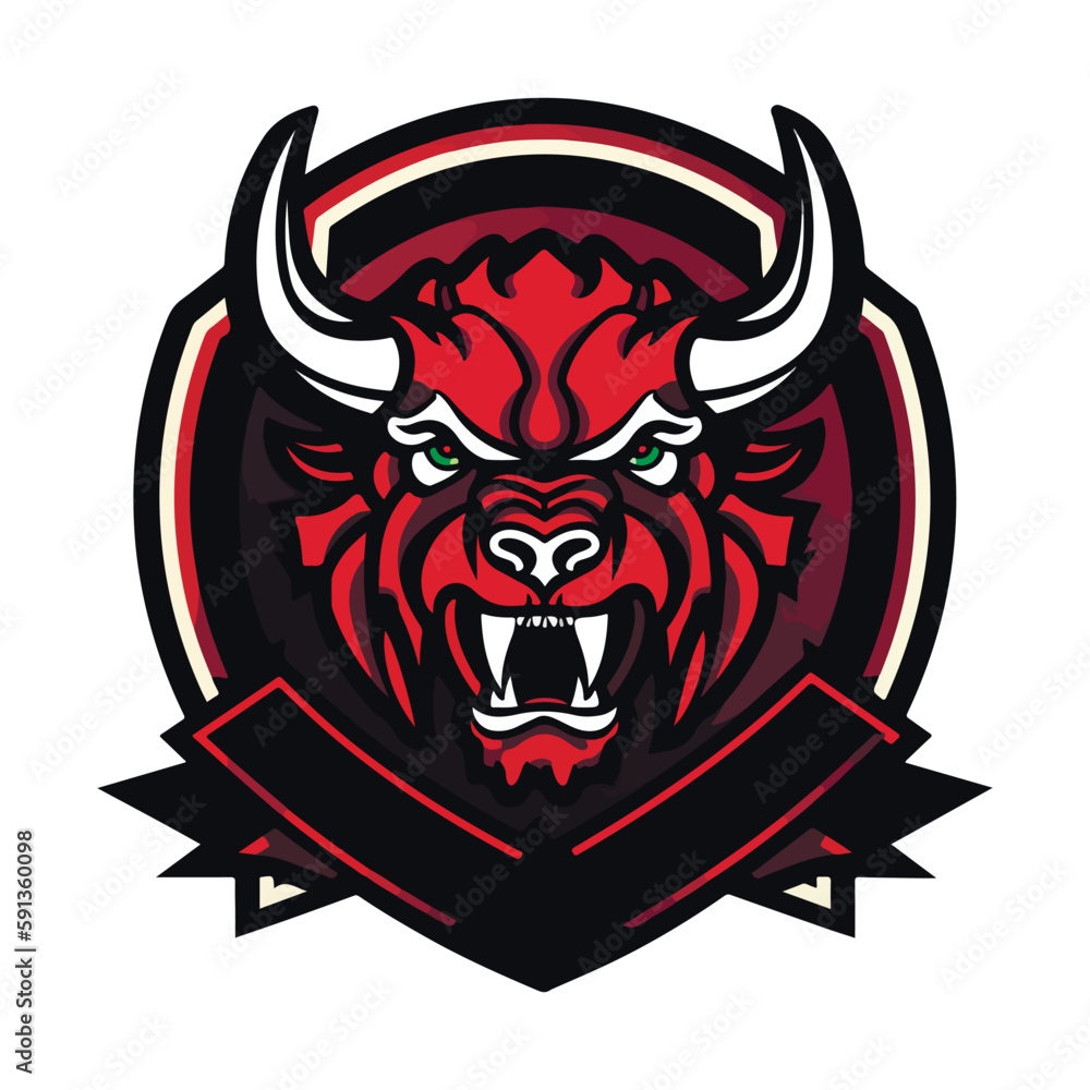 Bull mascot logo design vector with modern illustration concept style ...