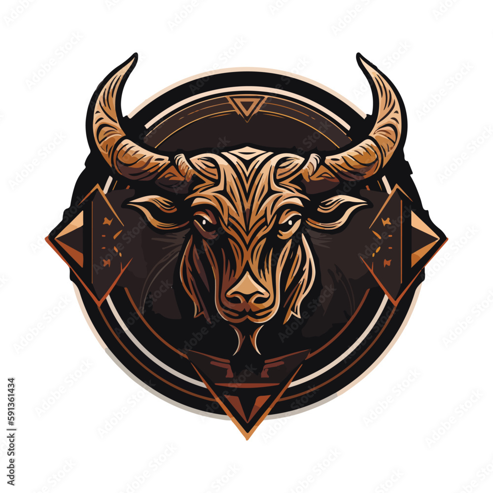 Bull mascot logo design vector with modern illustration concept style ...