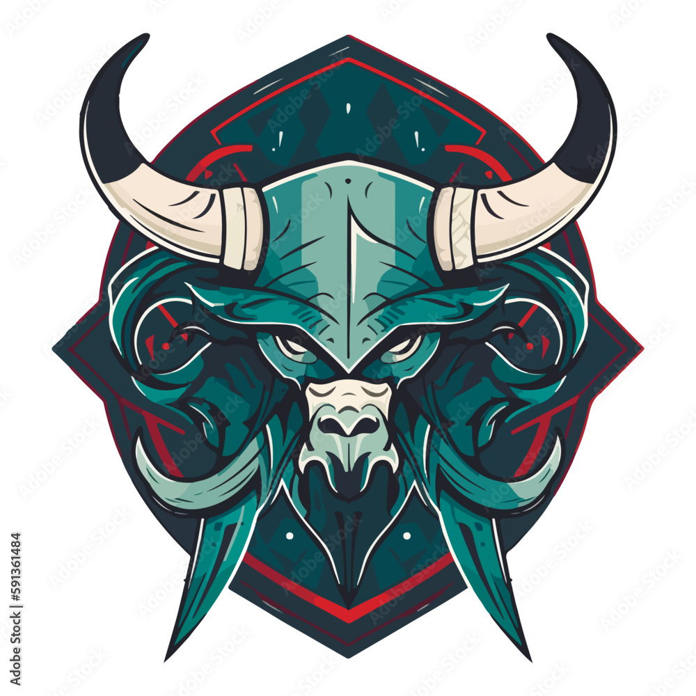 Bull mascot logo design vector with modern illustration concept style ...