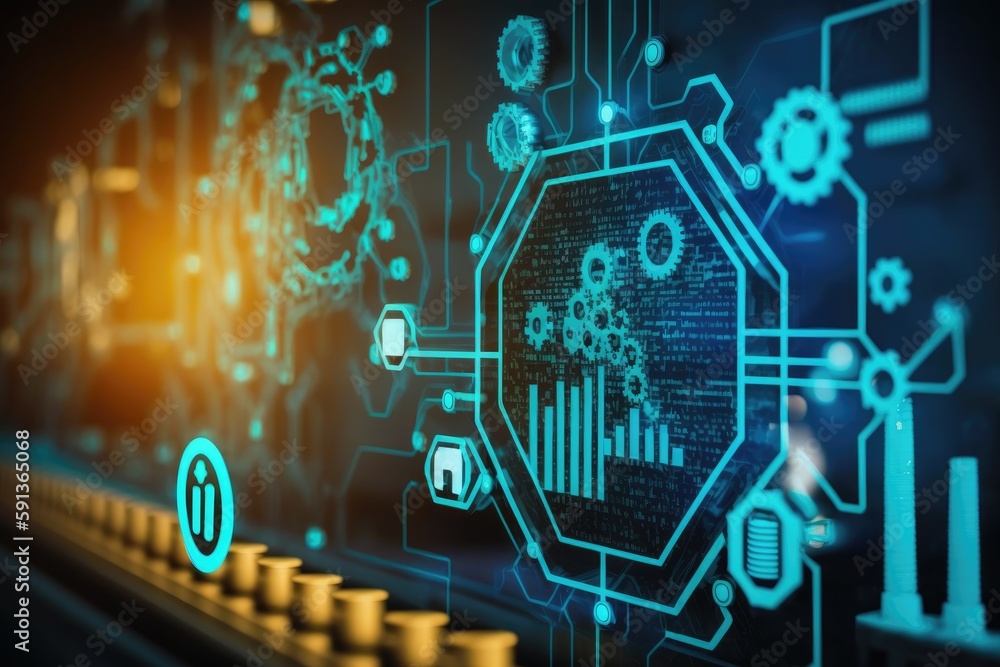 digital clock displayed on a computer screen. Generative AI Stock ...