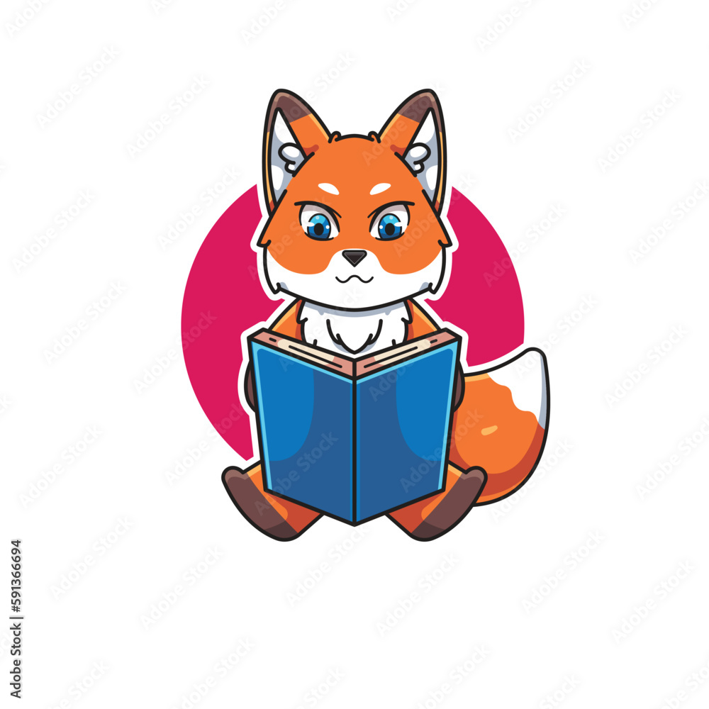 vector illustration of cartoon character of a cute and lovely fox ...