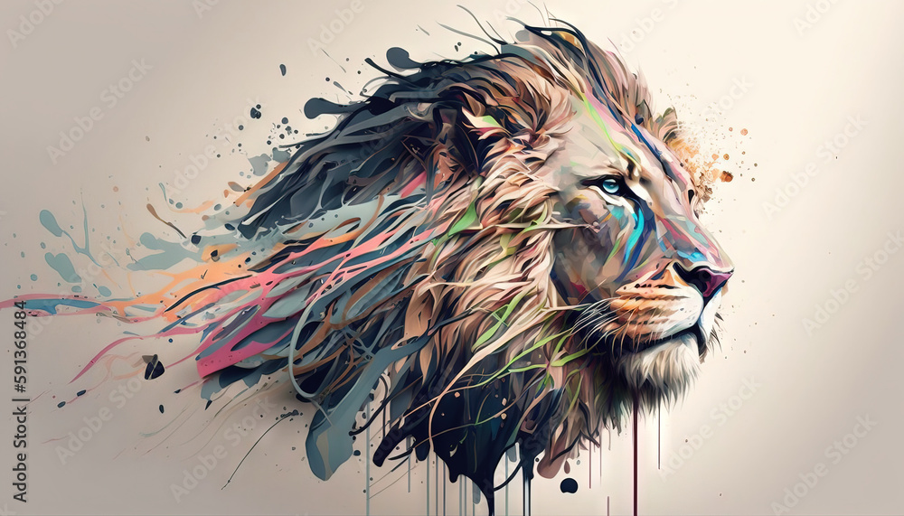 Lion animal abstract wallpaper. Soft background panthera in Pastel ...