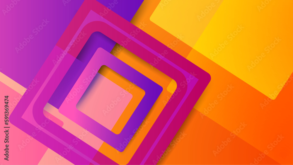 Abstract purple and orange geometric shapes vector technology ...