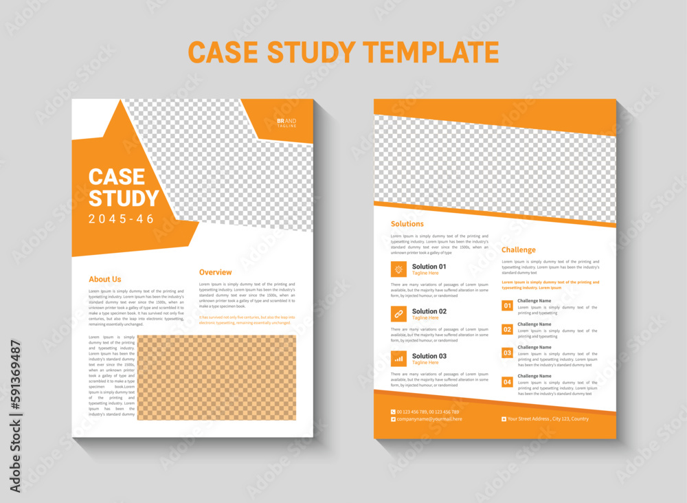 Case study template for your business Stock Vector | Adobe Stock