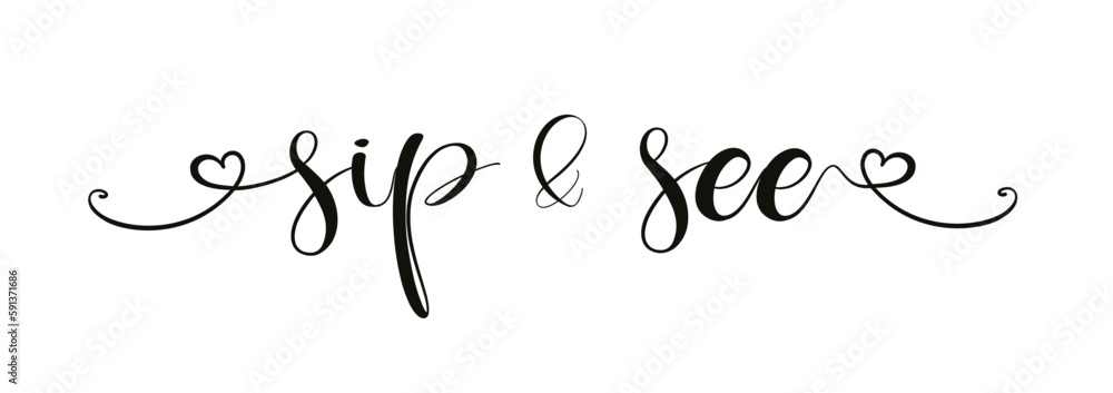 Vetor de Sip and see invitations. Baby Shower invite text. Sip and see ...