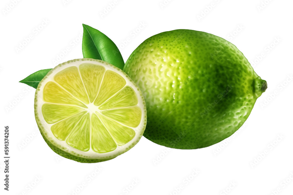 Isolated Green Lemon on Transparent Background: A Fresh and Zesty Image ...