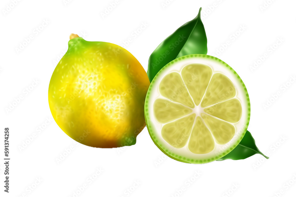 Isolated Green Lemon on Transparent Background: A Fresh and Zesty Image ...