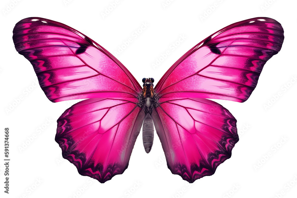Stunning Pink Butterfly in Full Body on Transparent Background - High ...