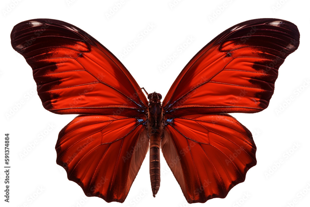 Stunning Red Butterfly in Full Body on Transparent Background - High ...