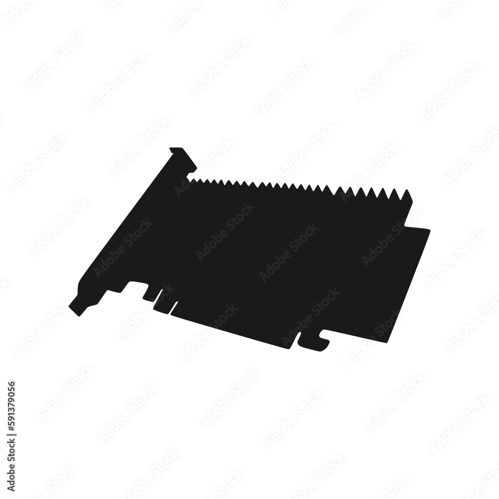 Silhouette of Computer Graphics Cards or VGA card in low profile mode ...