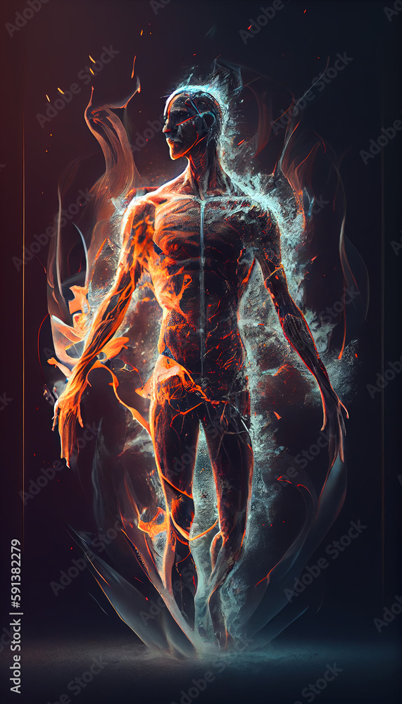 Soul Leaving a Male Body Fantasy Abstract Art Generative AI Stock ...