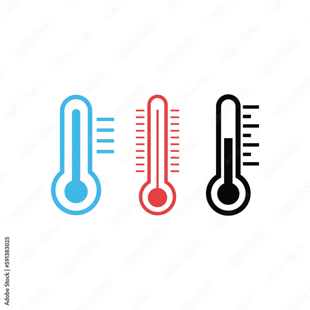 Temperature icon vector. line thermometer symbol. Stock Vector | Adobe ...