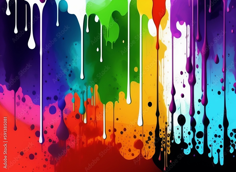 graffiti background dripping paint, spray paint, many colors watercolor ...