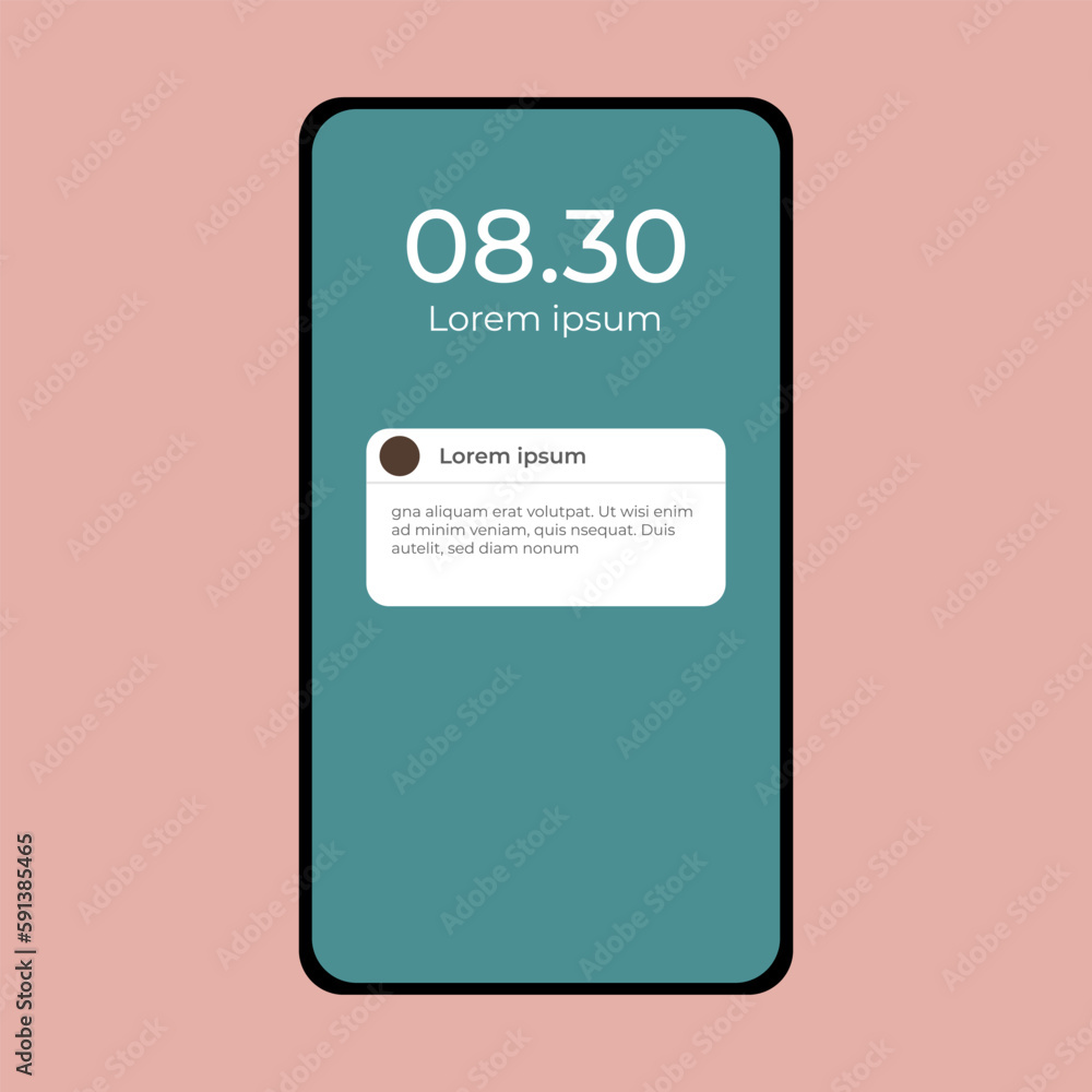 Smartphone Mockup Screen With New Notification Notification Boxes Template For Iphone