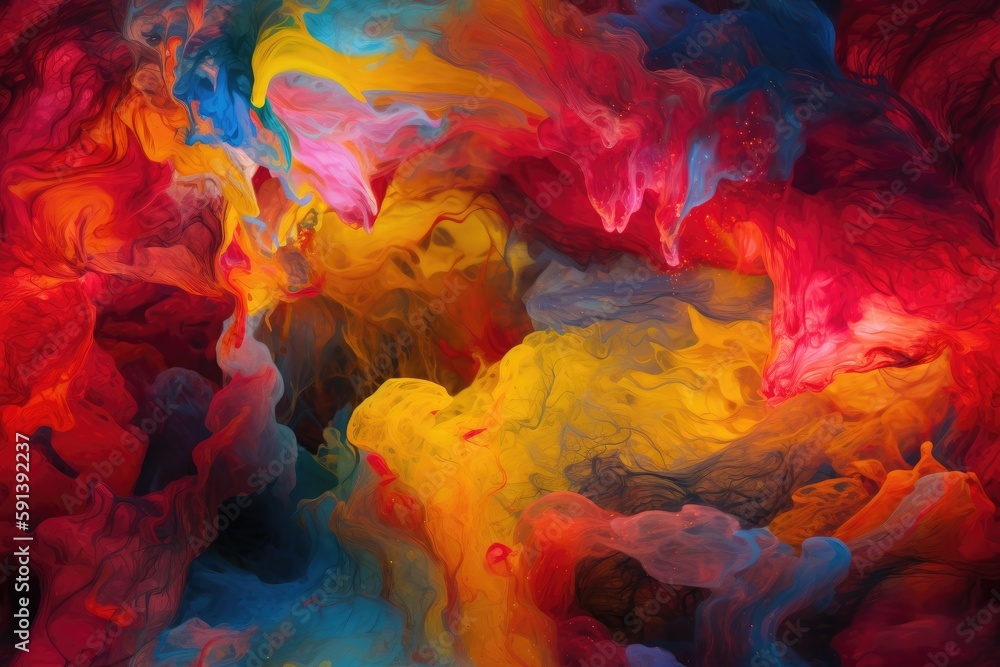 Colorful Exploding Clouds of Color Underwater Oil Colors Seamless ...